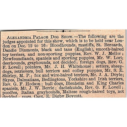 Dec 1878 Alexandra Palace Dog Show London England 1878 Article AG2-M8 ...