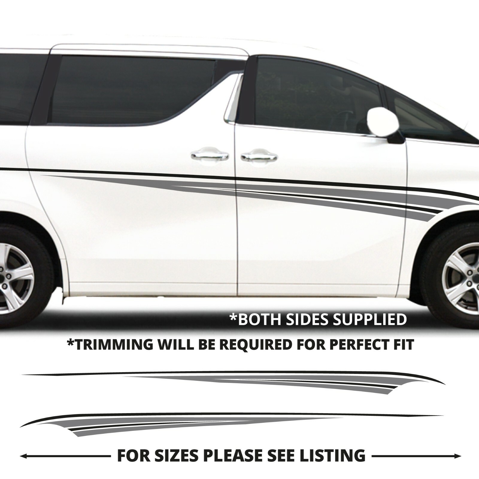 TOYOTA ALPHARD CAMPER VAN LONG TAIL SIDE STRIPES GRAPHICS DECALS ...