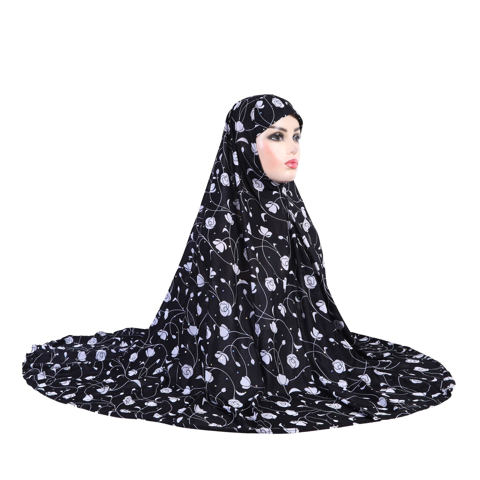 130*120cm Overhead Khimar Scarf Hijab Muslim Women Large Prayer Burqa ...