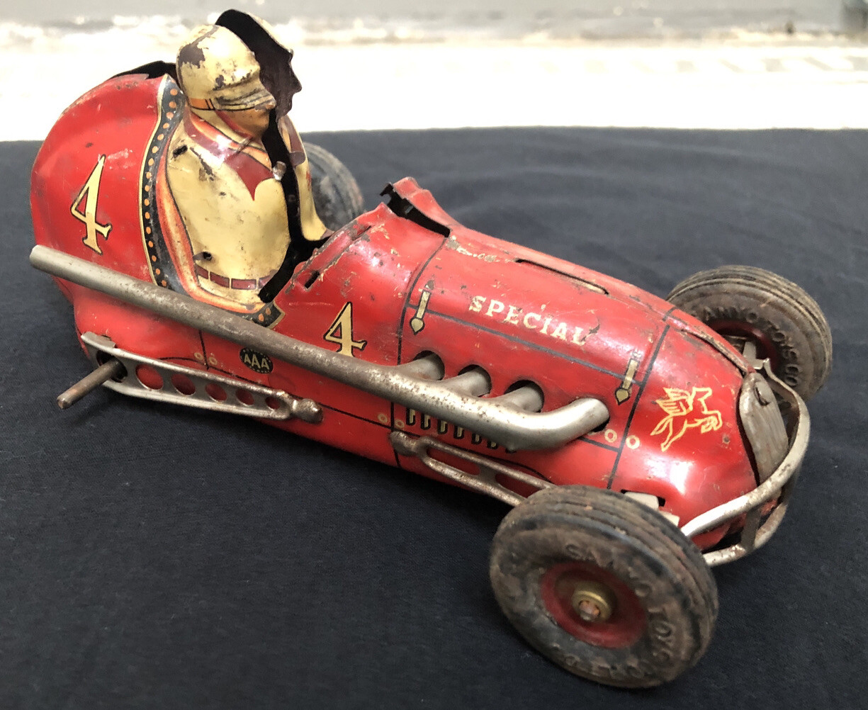 Yonezawa Tin Friction TOMY CHAMPION MIDGET RACER #4 Toy RACE CAR Japan ...