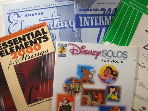 lot 5 violin books Essential Elements Disney Rubank Belwin String ...