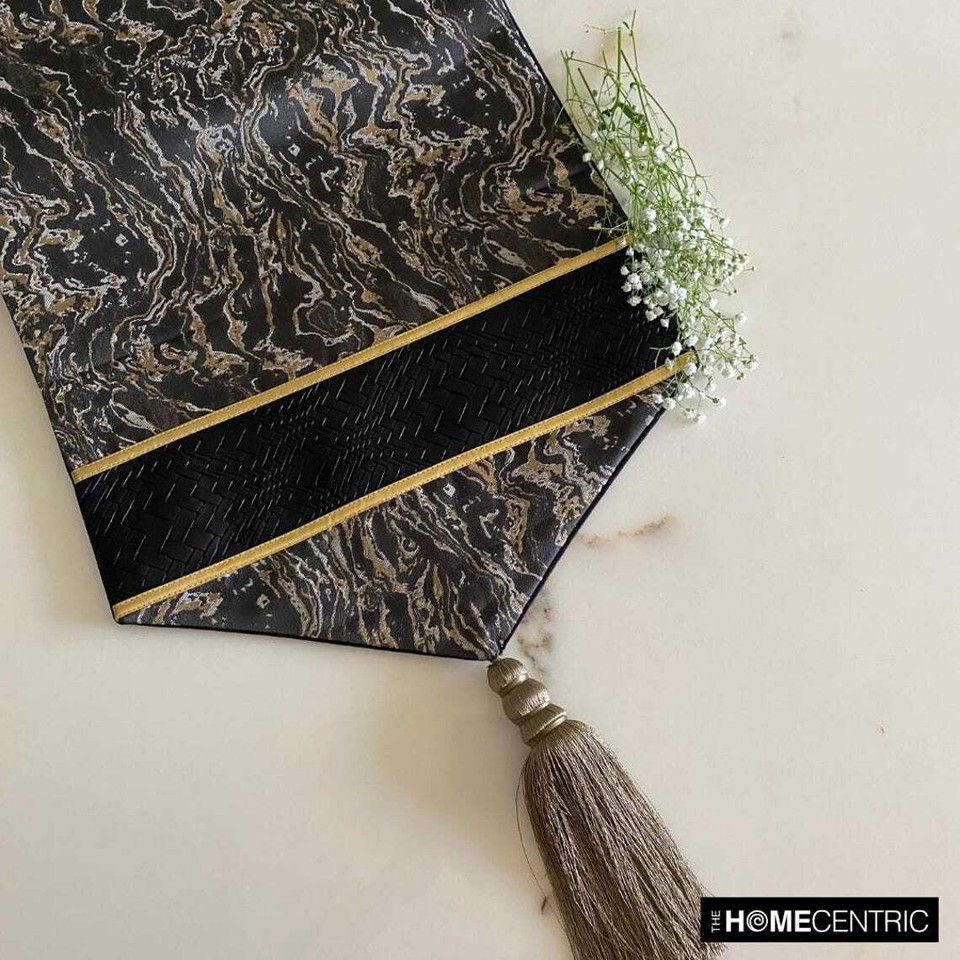Decorative Table Runner Black Leather Wedding Décor Table Décor ...