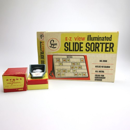 Vintage Logan EZ View Slide Sorter + Argus Slide Viewer | eBay