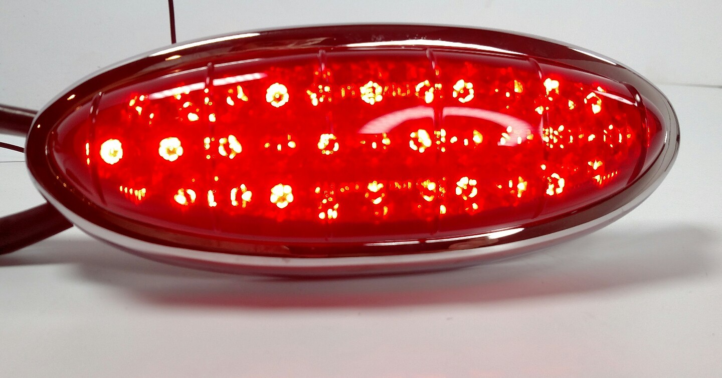 1949-1950 Ford Pair LED Tail Light Assemblies Complete Bezel Housing ...