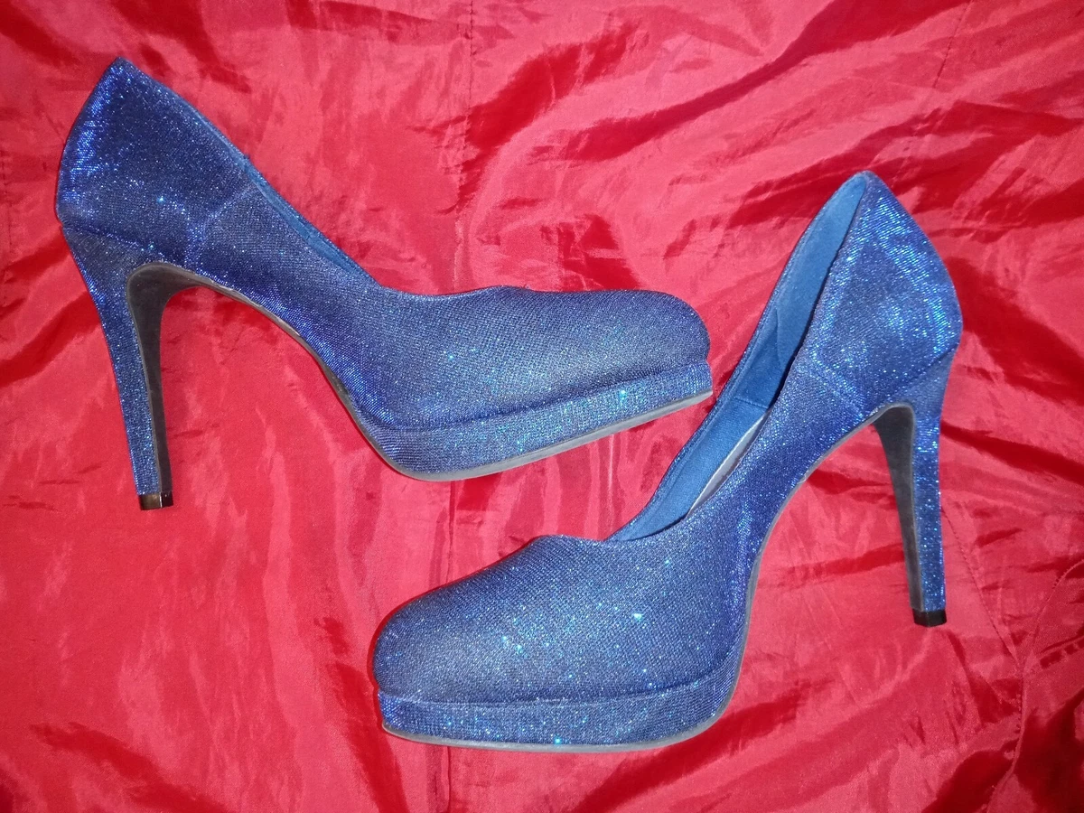Blue Sparkly Heels For Prom