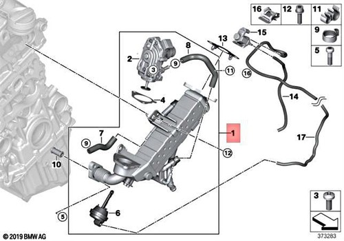 Genuine BMW Exhaust Gas Cooler Low Temperature 11717822348 | eBay