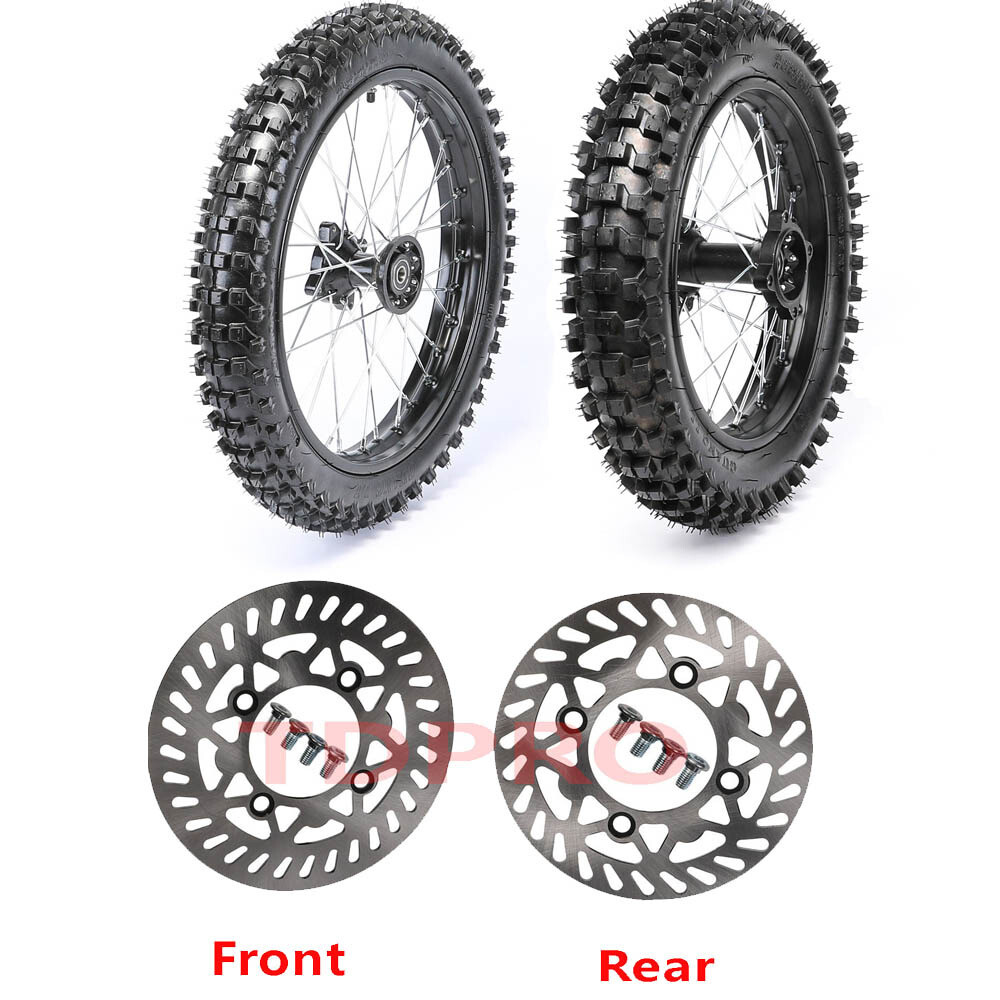 Front 70/100-17 + Rear 90/100-14" Tire Wheel Rim Disc Rotor Sprocket ...