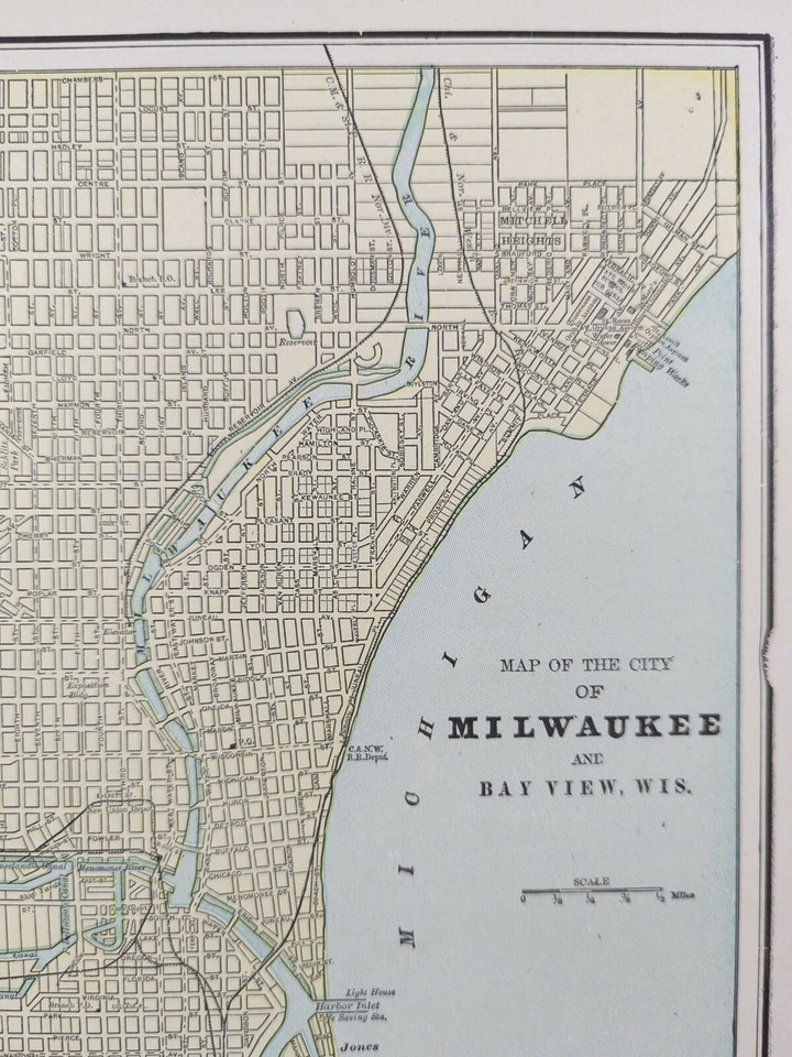 Vintage 1900 MILWAUKEE WISCONSIN Map 11"x14" ~ Old Antique Original ...