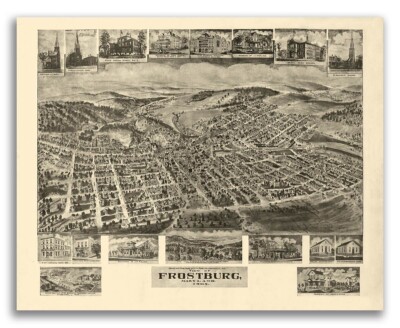 Frostburg, Maryland 1905 Historic Panoramic Town Map - 24x30 | eBay