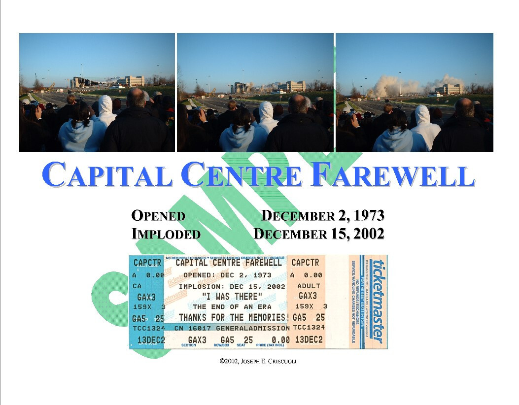 Capital Centre Landover Maryland Implosion Souvenir - RARE 2 OF 2 | eBay