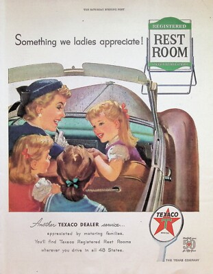 VINTAGE 1950s Print Ad ~ Texaco ~ Registered REST ROOM | eBay