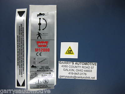 WARN 38424 Winch Replacement Decal Label Kit Set Sticker M12000 | eBay