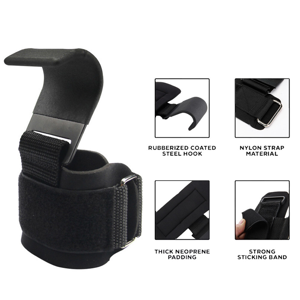 2Pcs Loop Weight Lifting Straps Gym Training Wrist Strength Support Bar ...