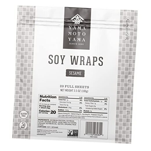 Yamamotoyama Sushi Party Soy Wrapper, Sesame, 20 Count, 3.5 Ounce Bag ...