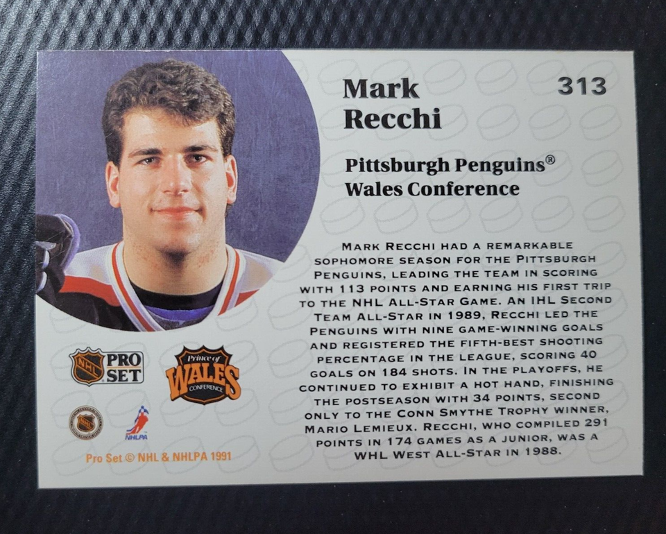 1991-92 Pro Set ALL-STAR Game MARK RECCHI Pittsburgh Penguins HOF ...