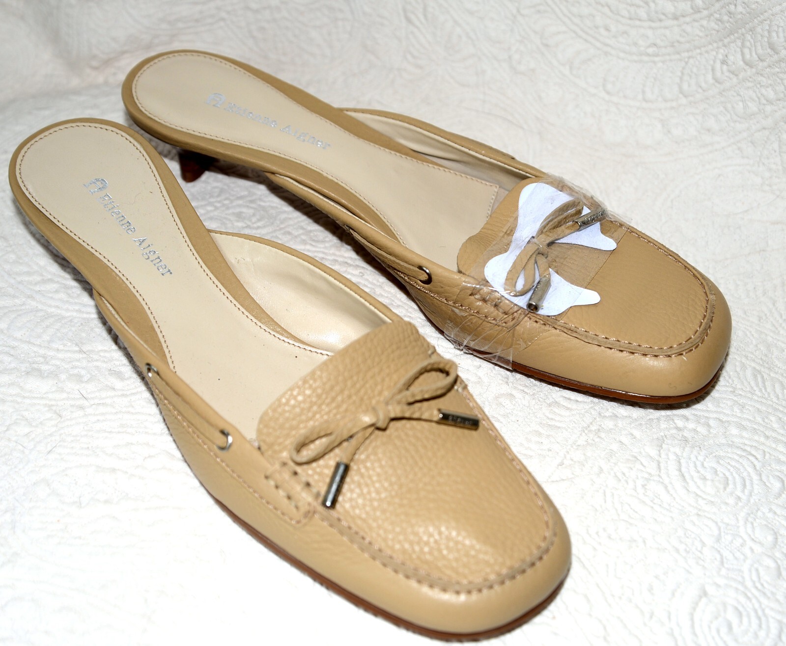 $72 New VINTAGE Etienne Aigner leather Mules Slides Shoes e-walton 8 ...