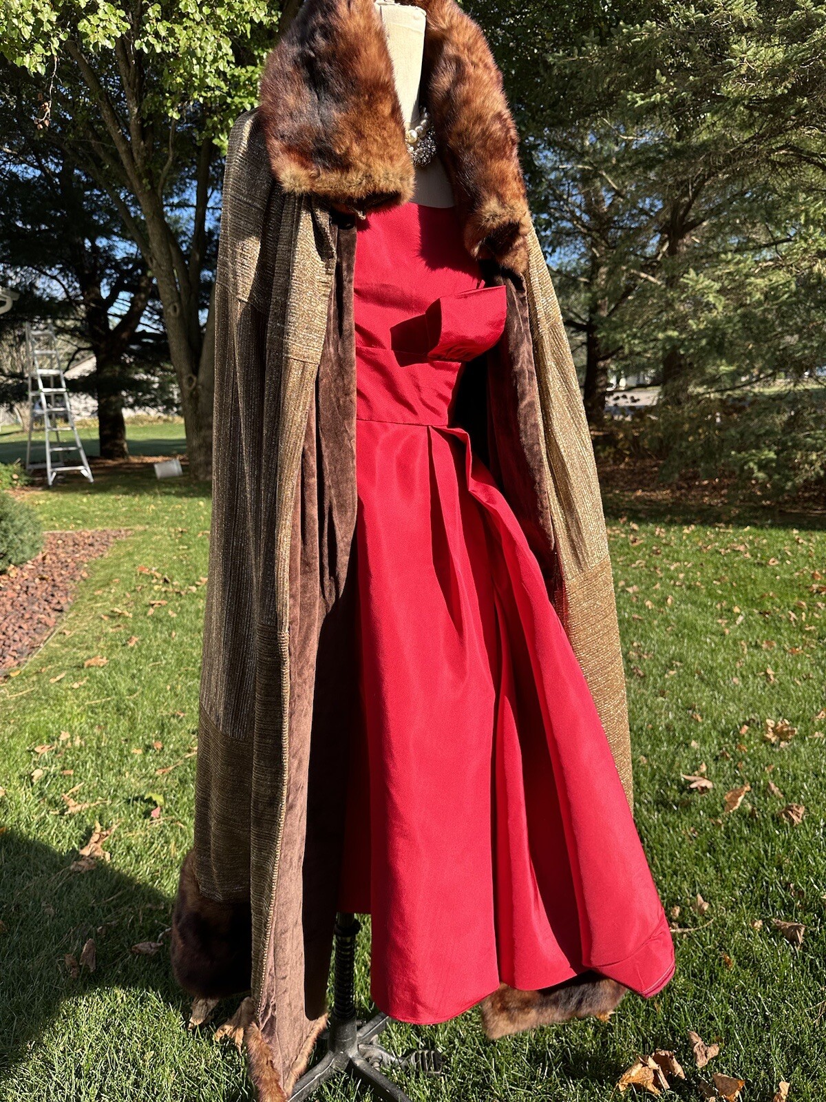 RARE EDWARDIAN OPERA CAPE coat 1900-20 Metallic Velve… - Gem