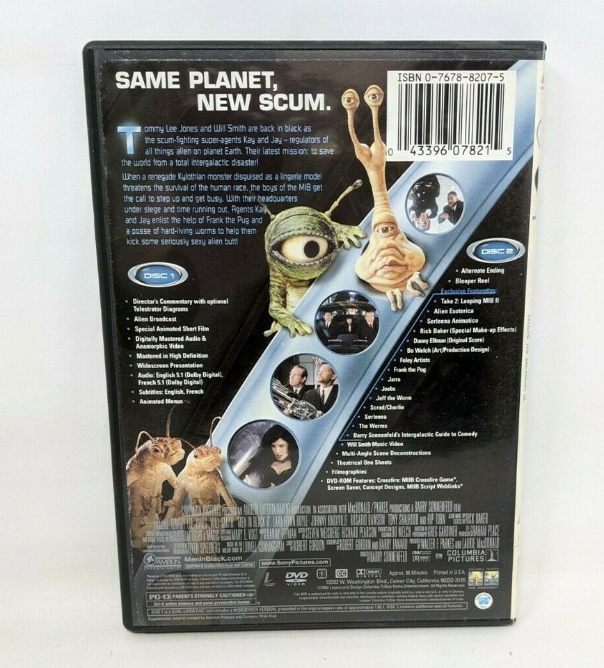 MIB Men in Black II (DVD, 2002, Widescreen, Special Edition) Will Smith ...