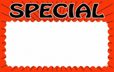 100 Blank Special 7" x 11" Colorful Business Retail Sale Sign Cards ...