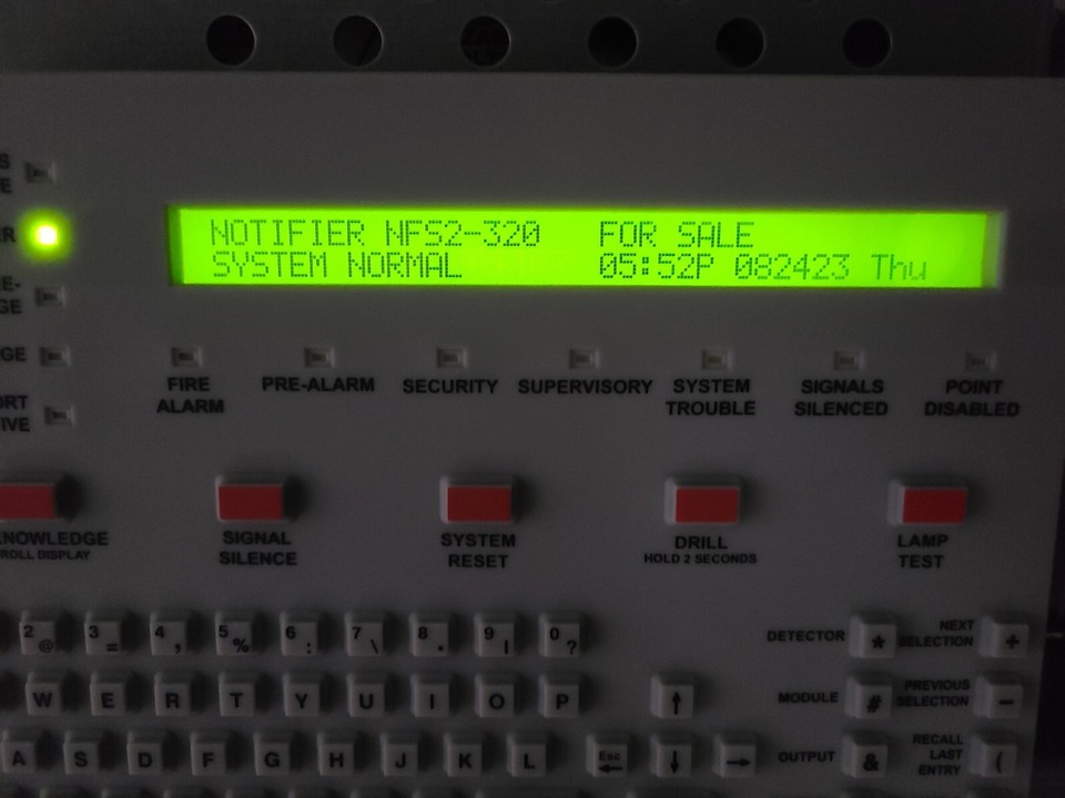 NOTIFIER NFS-320 WITH CPS-24 POWER SUPPLY AND KDM-R2 KEYPAD DISPLAY ...