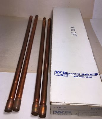 4 NEW VINTAGE STOCK 12" SWT. RISERS 3/8" O.D. W--WOLVERINE BRASS | eBay