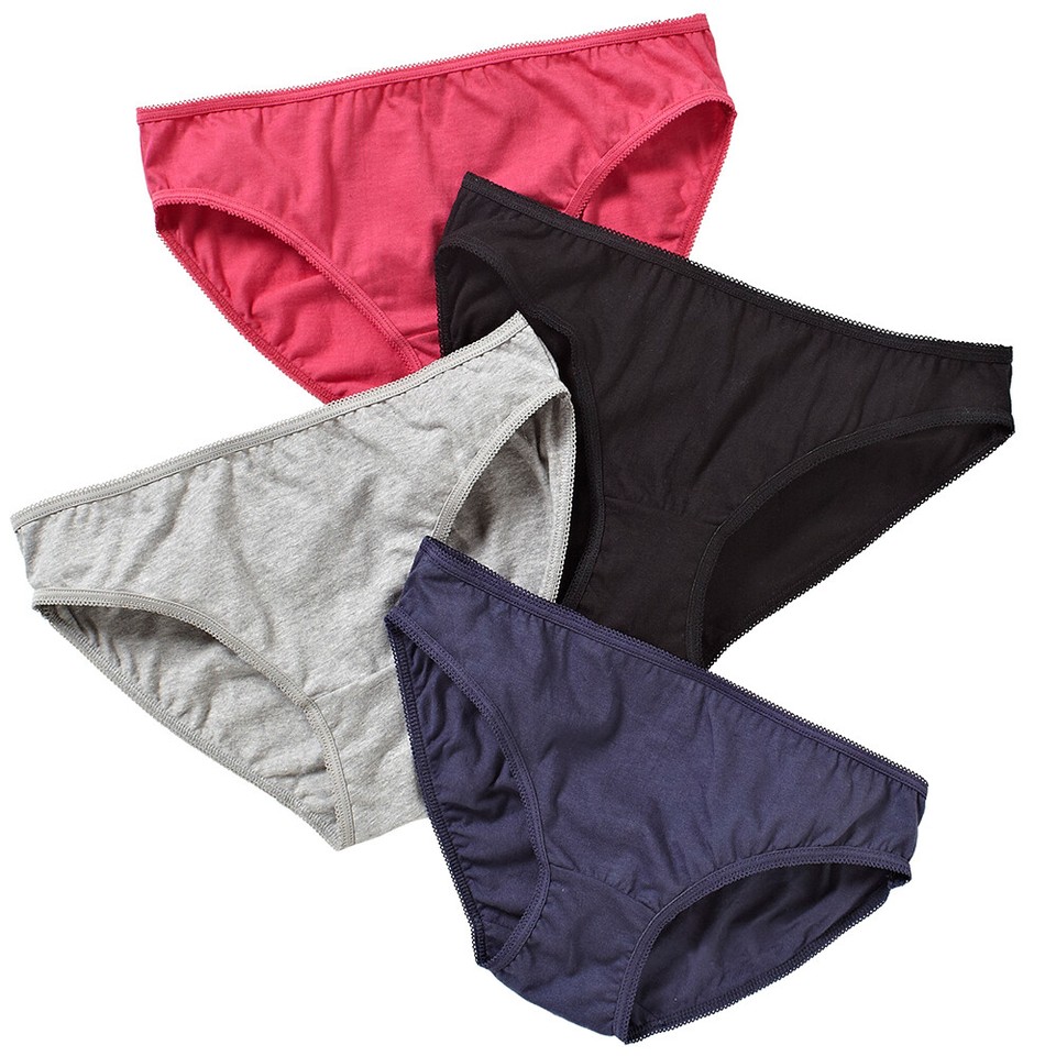 Just Essentials Womens Ladies Bikini Mini Briefs Multipack of 4 Cotton ...