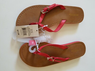 Womens Merona Flip Flops Jinny Coral Red New Size 6 | eBay