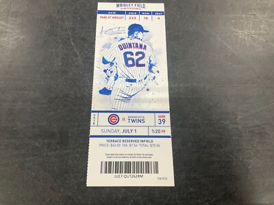 CHICAGO CUBS 2018 TICKET STUB 7/1/18 VS TWINS | eBay