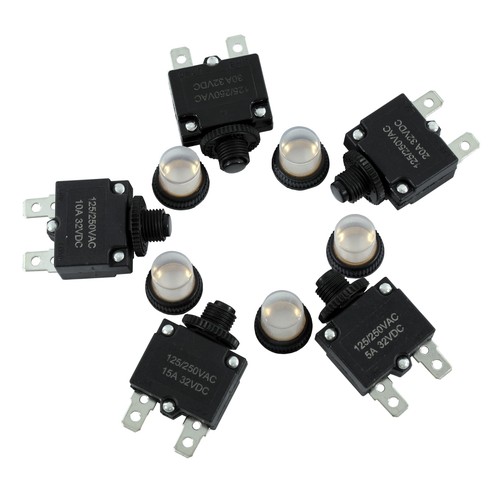 5pcs Push Button Reset 5A 10A 15A 20A 30A Circuit Breakers with ...