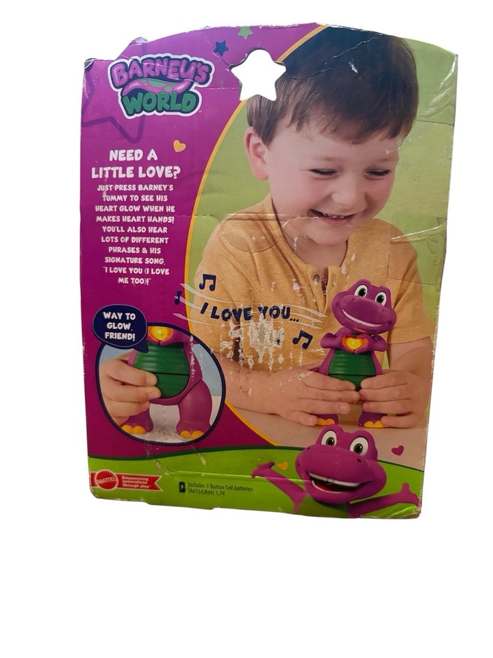 BARNEY'S WORLD Heart Hands Barney 6" Figure Music & Lights 2025 ...