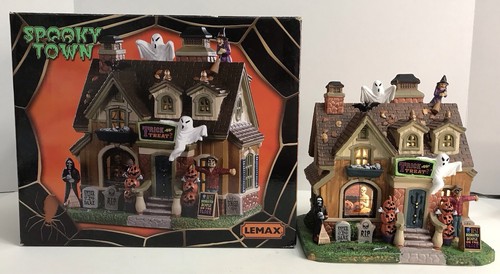 LEMAX SPOOKY TOWN Halloween Village SPOOKY WINNER Light Up House #95455 ...