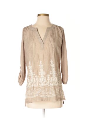 Retro Ology Women Brown 3/4 Sleeve Blouse M | eBay