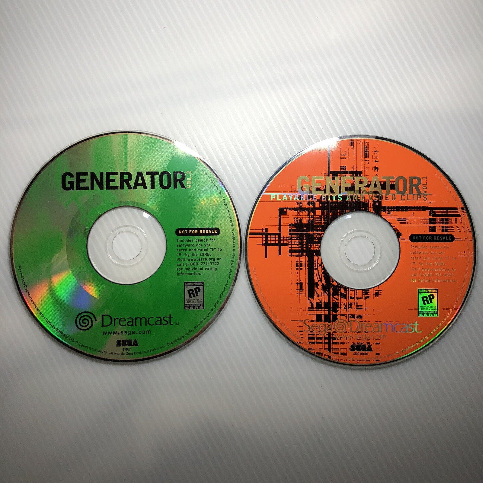 Sega Dreamcast Generator Demo Discs Vol 1 & 2 | eBay