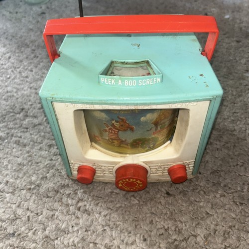 Vintage Fisher Price Peek A Boo Double Screen TV Music Box TESTED | eBay