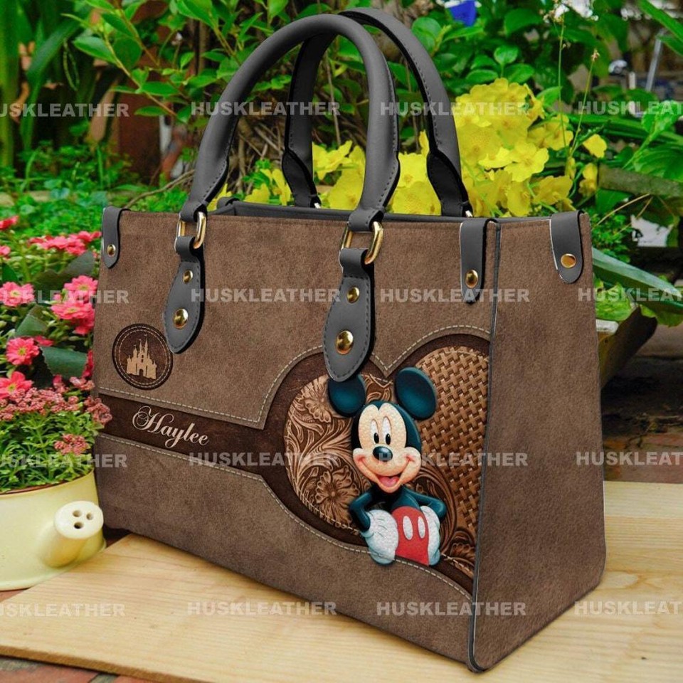 Personalized Mickey Mouse Disney Cartoon Leather HandBag Handbag ...