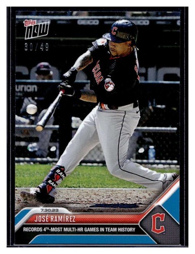 2023 Topps Now #637 Jose Ramirez Blue Parallel Card #d 30/49 | eBay