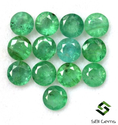 4 mm Natural Emerald Round Cut Lot 13 Pcs 2.92 Cts Calibrated Loose ...