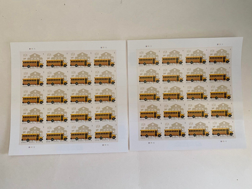 40 of USA Additional Ounce Stamps ( 2 sheets ) School Bus USPS 24-cents ...
