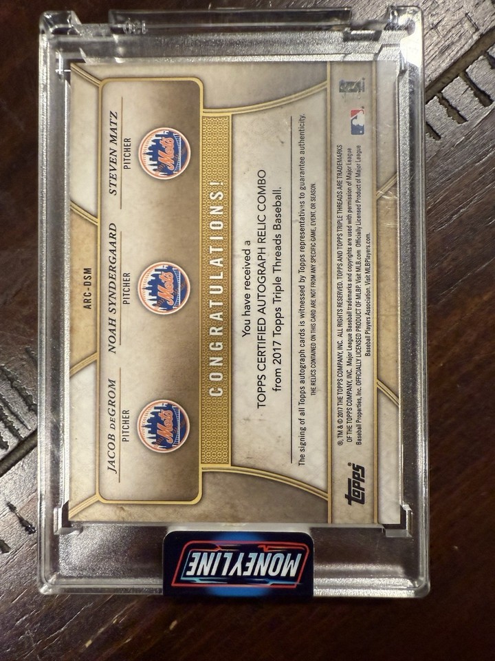 2017 Topps Auto Relic Combo METS Degrom, Matz, Syndergaard /36 | eBay
