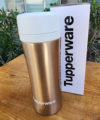 Tupperware Metallic OTG Travel Insulated Thermal Gold Flask Tumbler ...