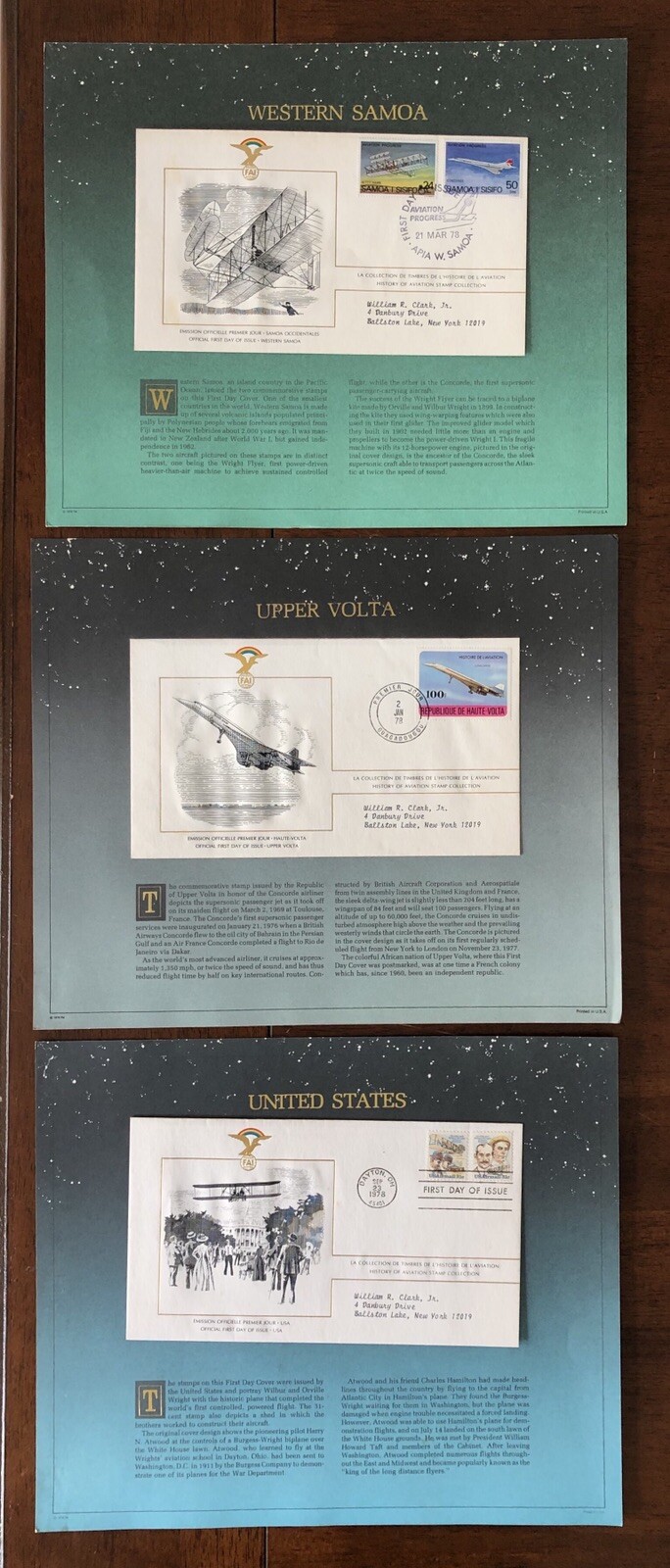 The History of Aviation First Day Cover Collection - 109 Total w ...