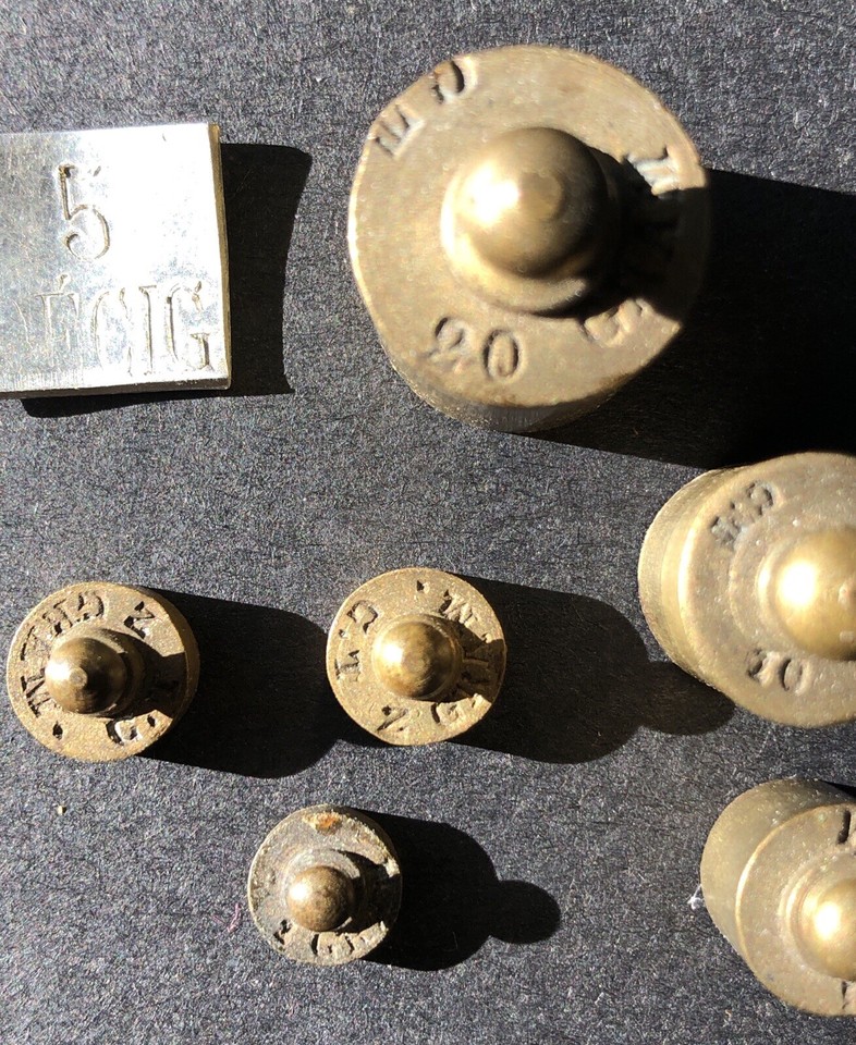 Antique Brass Scale Weights W.H. Welch Chicago, Made in France | eBay
