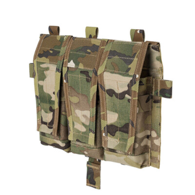 Tactical 5.56 Triple Mag Pouch Panel Airsoft AVS JPC CP Vest Front Flap ...