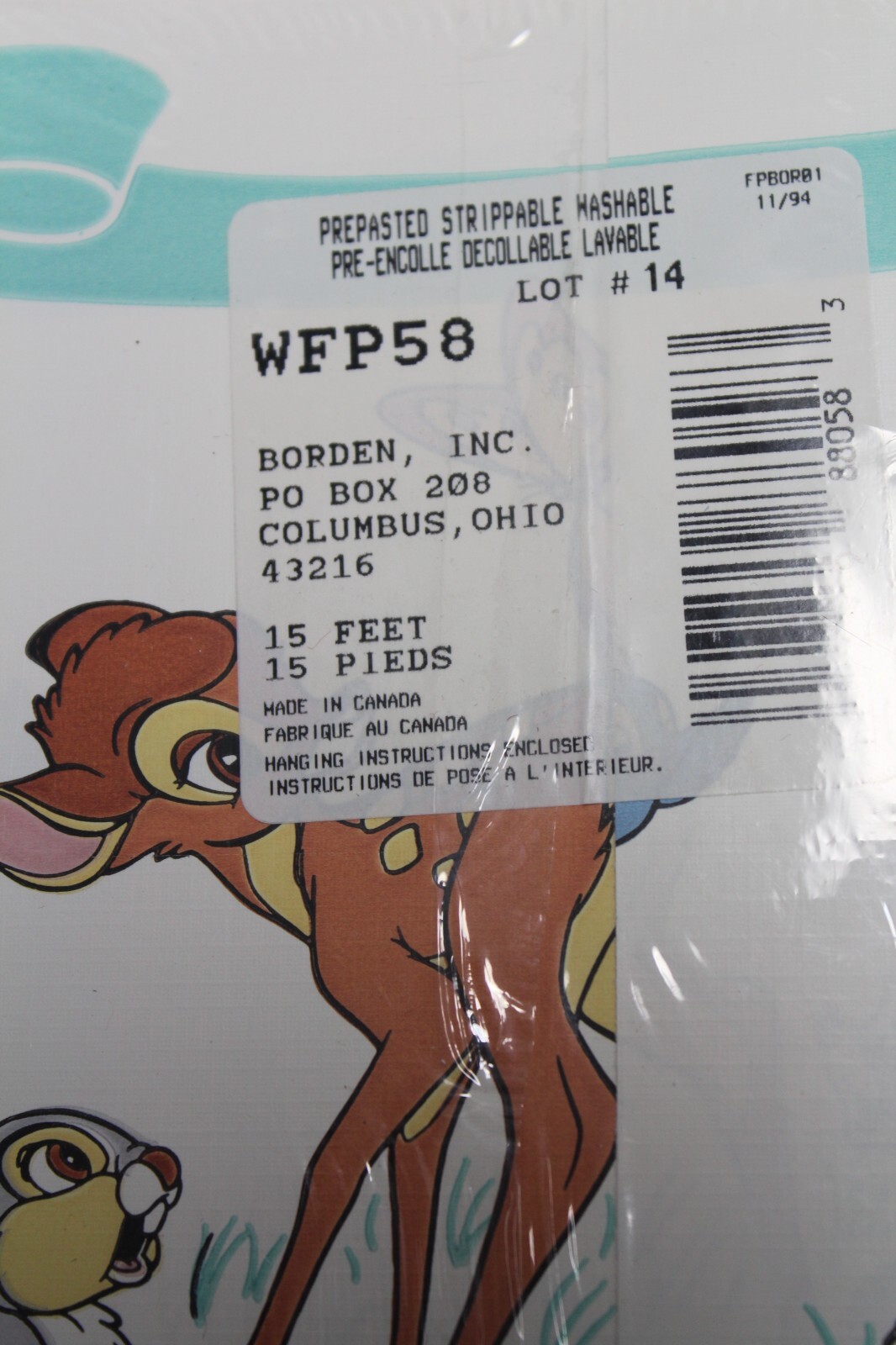 Disney Babies Bambi Decorative Nursery Wall Border Pre-Pasted Thumper ...