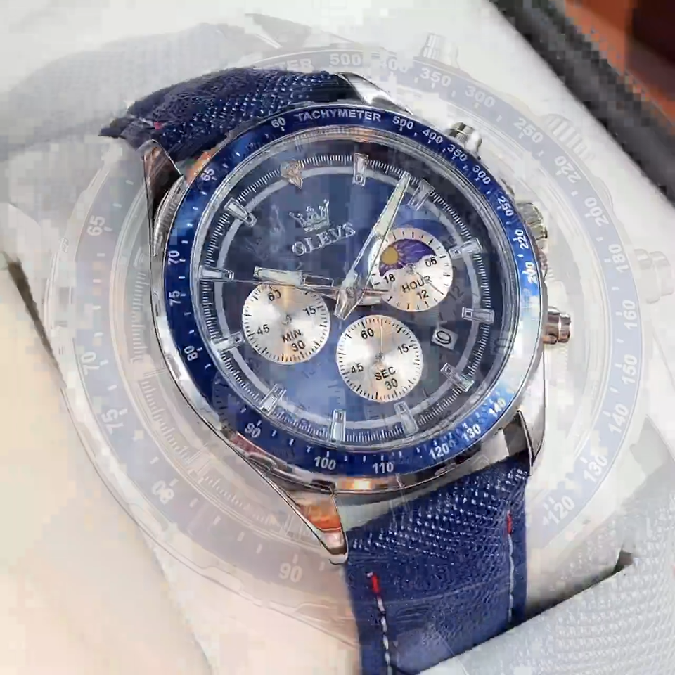 Waterproof Quartz Luminous Watch OLEVS Luxury Business Date Men Strap ...