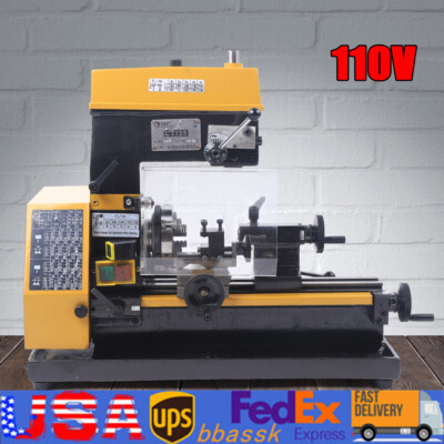 Ct125 Mini Electric Lathe Drilling Milling Machine 3 in 1 Metalworking ...