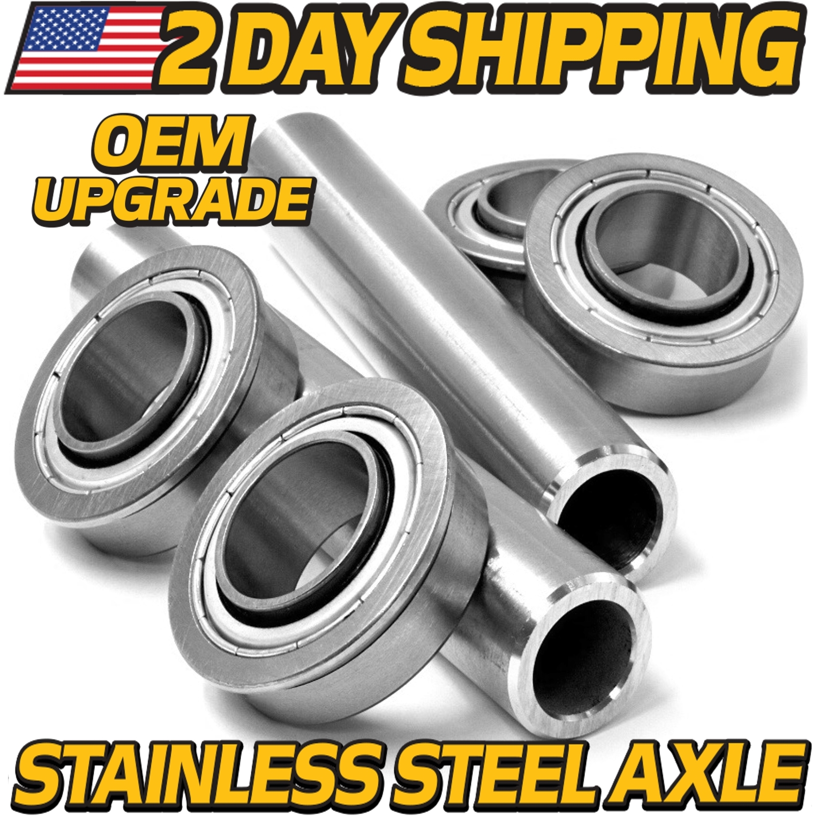 (2 Kits) Stainless Steel Axle & Bearings fits Ariens Ikon-X & Ikon-XD ...