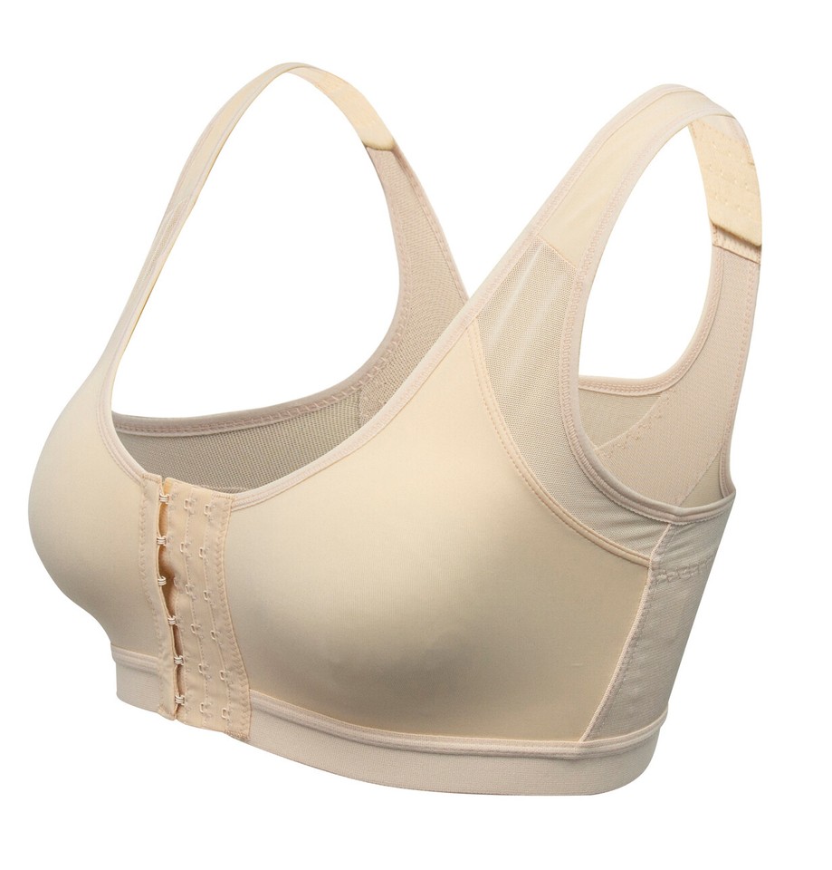 Women's Posture Corrector Sports Bra Front Closure Wireless Back ...