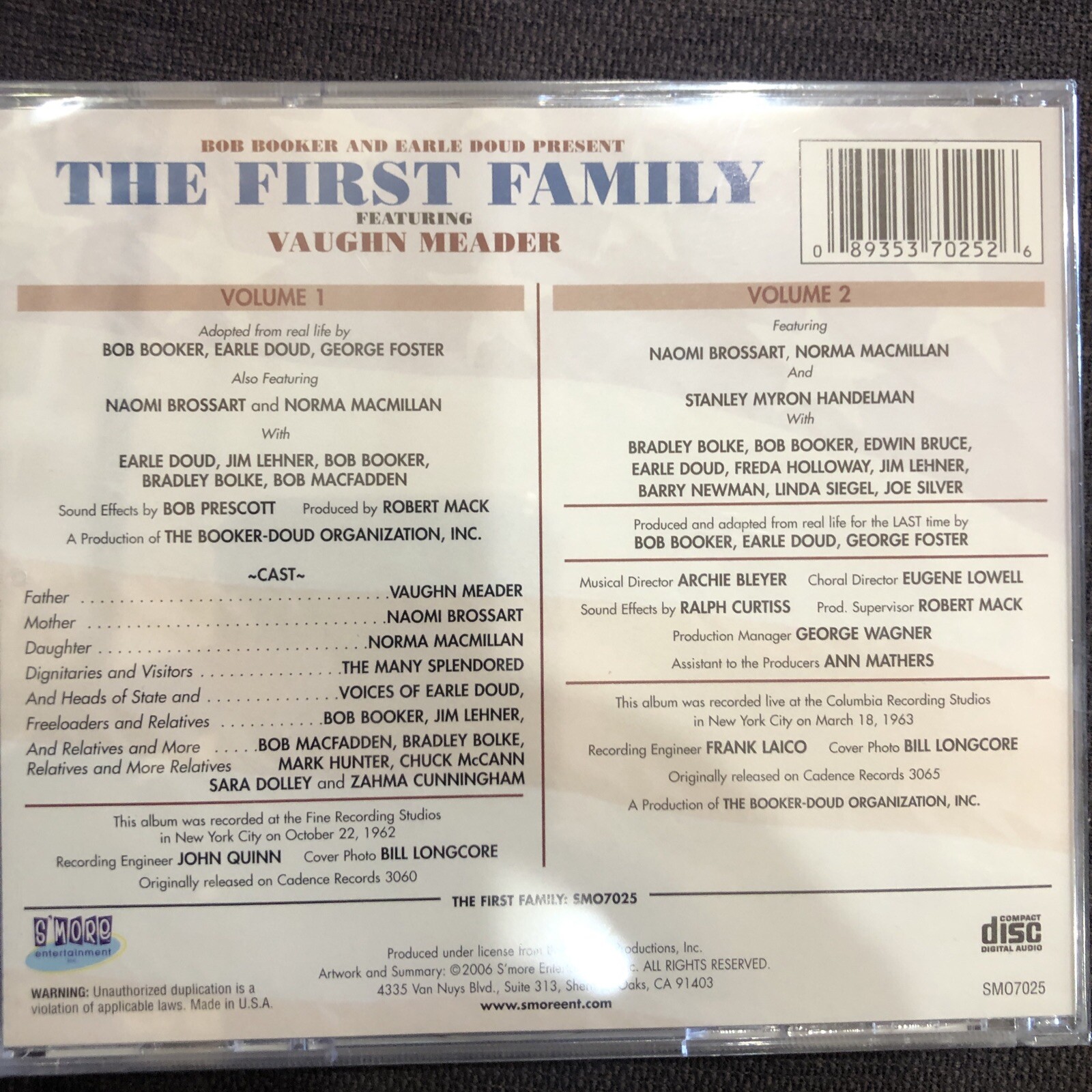 The First Family, Vols. 1 & 2 by The First Family (CD, Feb-2007, 2 ...
