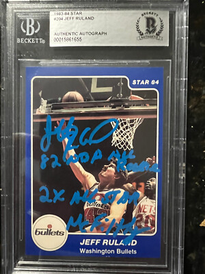 1983-84 #204 Star Company JEFF RULAND BAS 76ers Signed Autograph ROOKIE ...